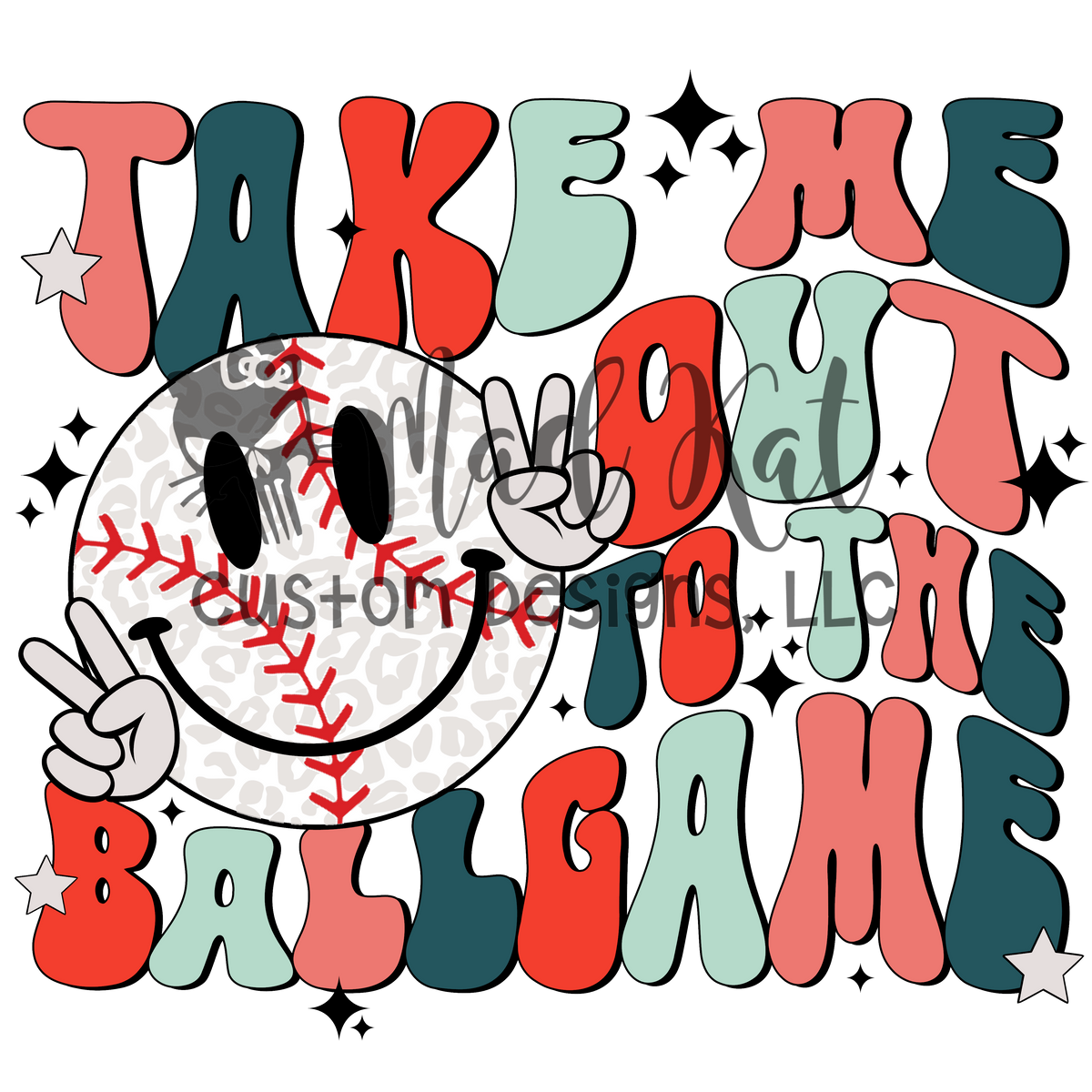 Take Me Out to the Ballgame Baseball HTV transfer – Mad Kat Custom ...