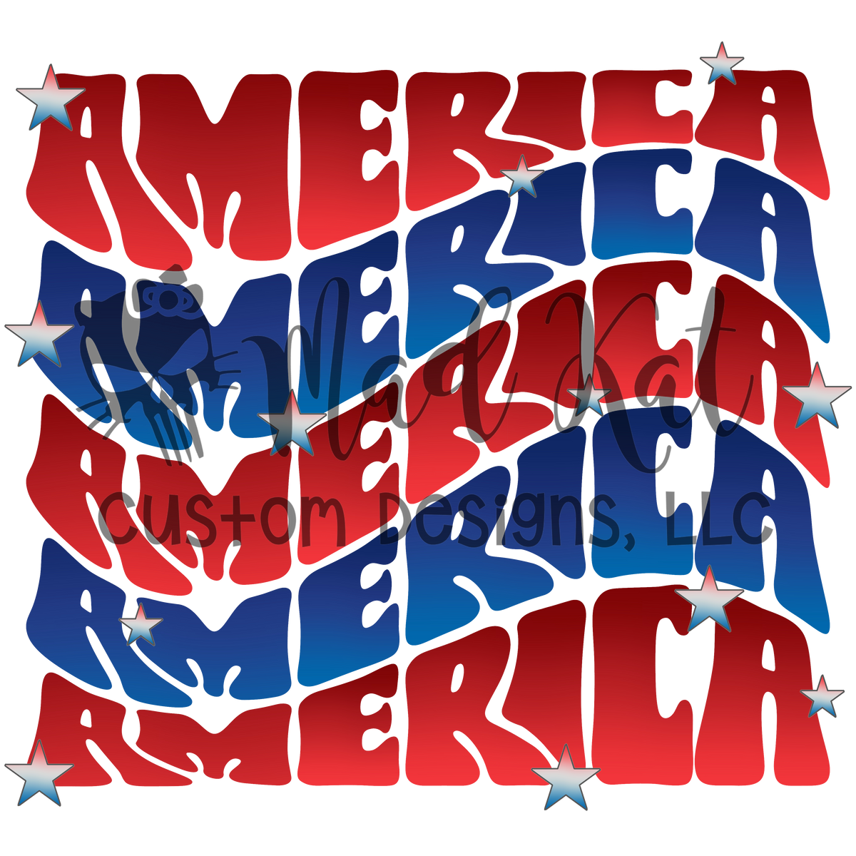 America Retro Stack HTV transfer – Mad Kat Custom Designs, LLC