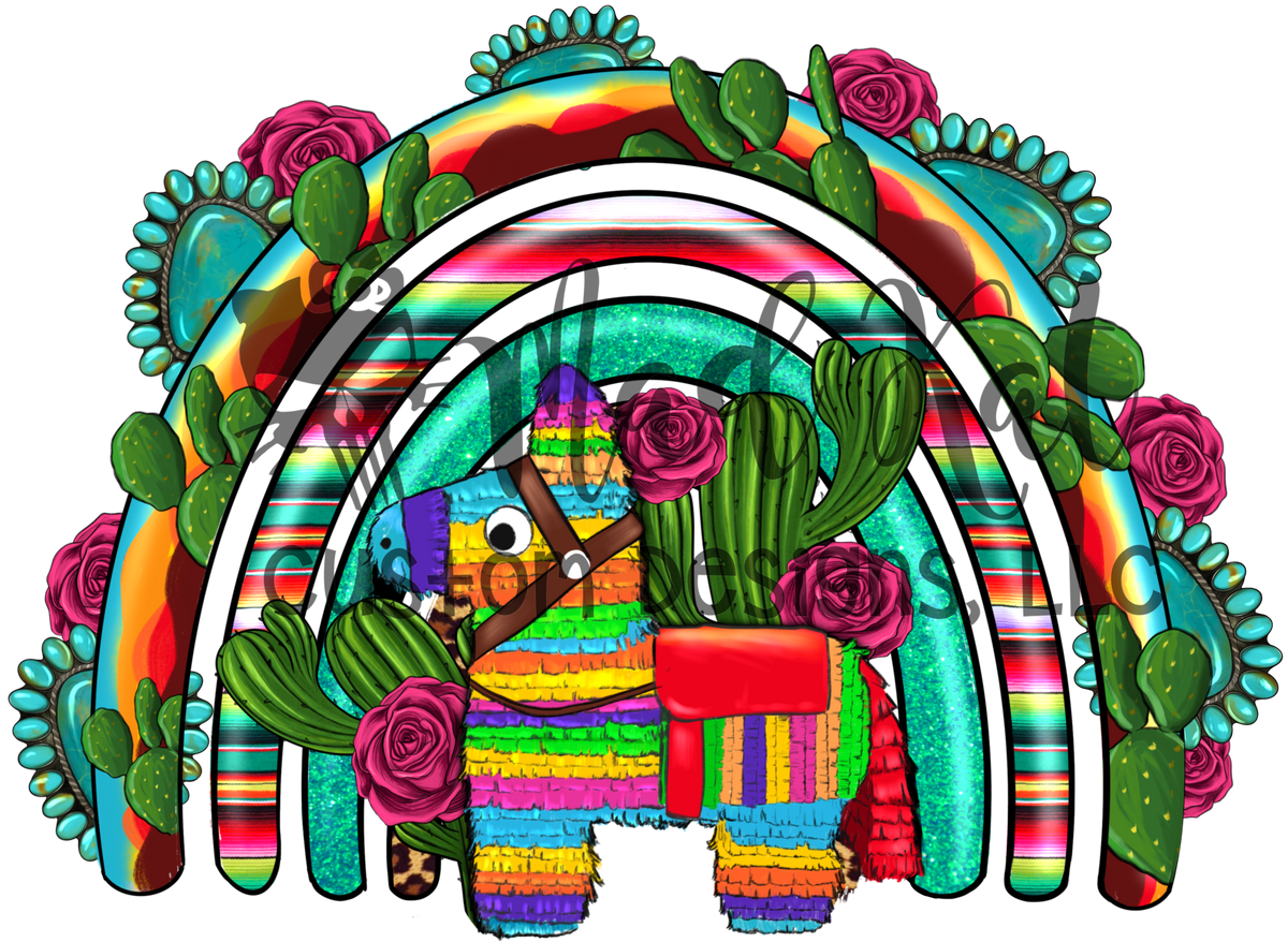 Pinata Rainbow HTV transfer – Mad Kat Custom Designs, LLC