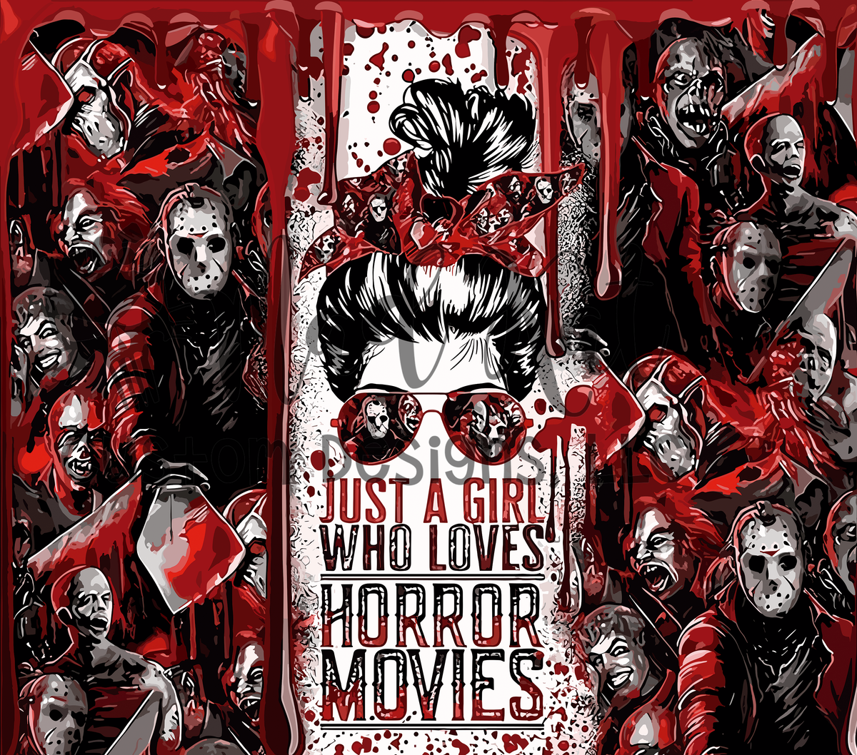 Loves Horror Movies Tumbler Print – Mad Kat Custom Designs, LLC