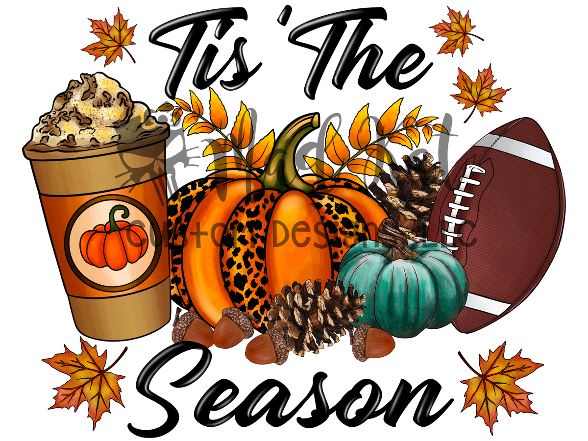 Tis the Season Football Pumpkin Spice HTV transfer – Mad Kat Custom ...