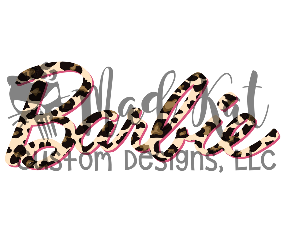 Pink Girl Leopard HTV transfer – Mad Kat Custom Designs, LLC