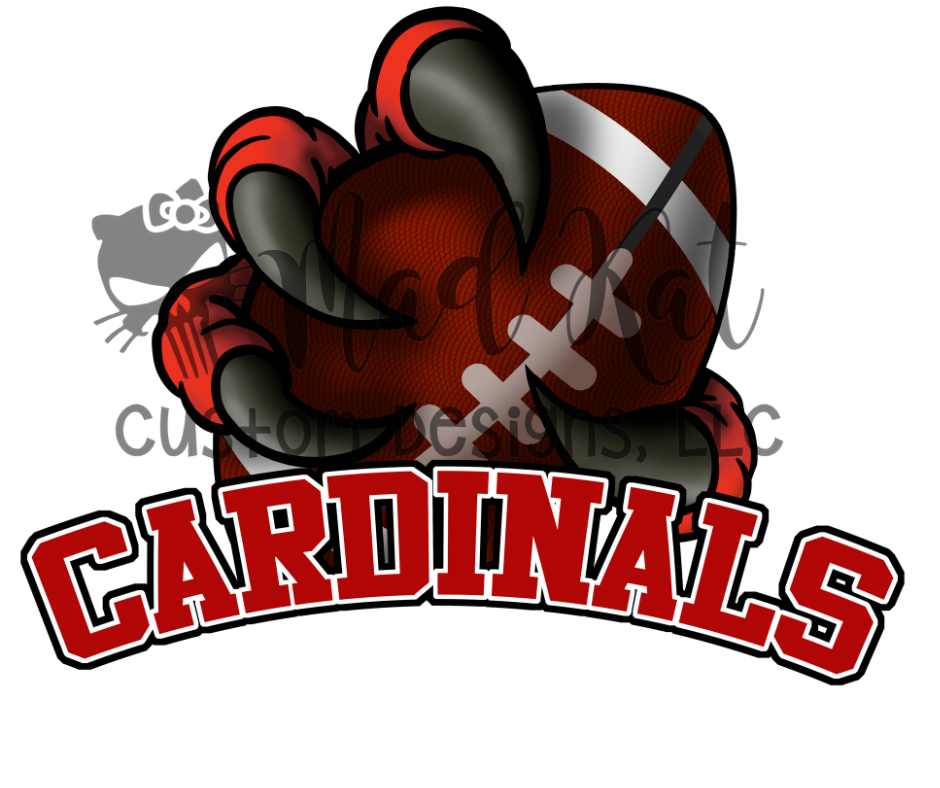 Cardinals Claw Football HTV transfer – Mad Kat Custom Designs, LLC