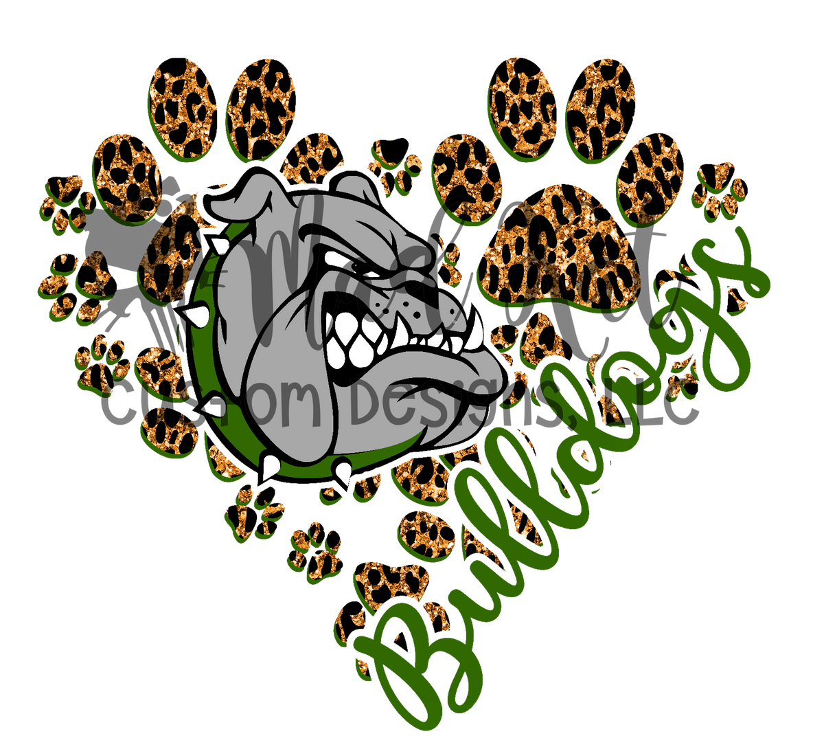 Bulldog Heart HTV transfer – Mad Kat Custom Designs, LLC