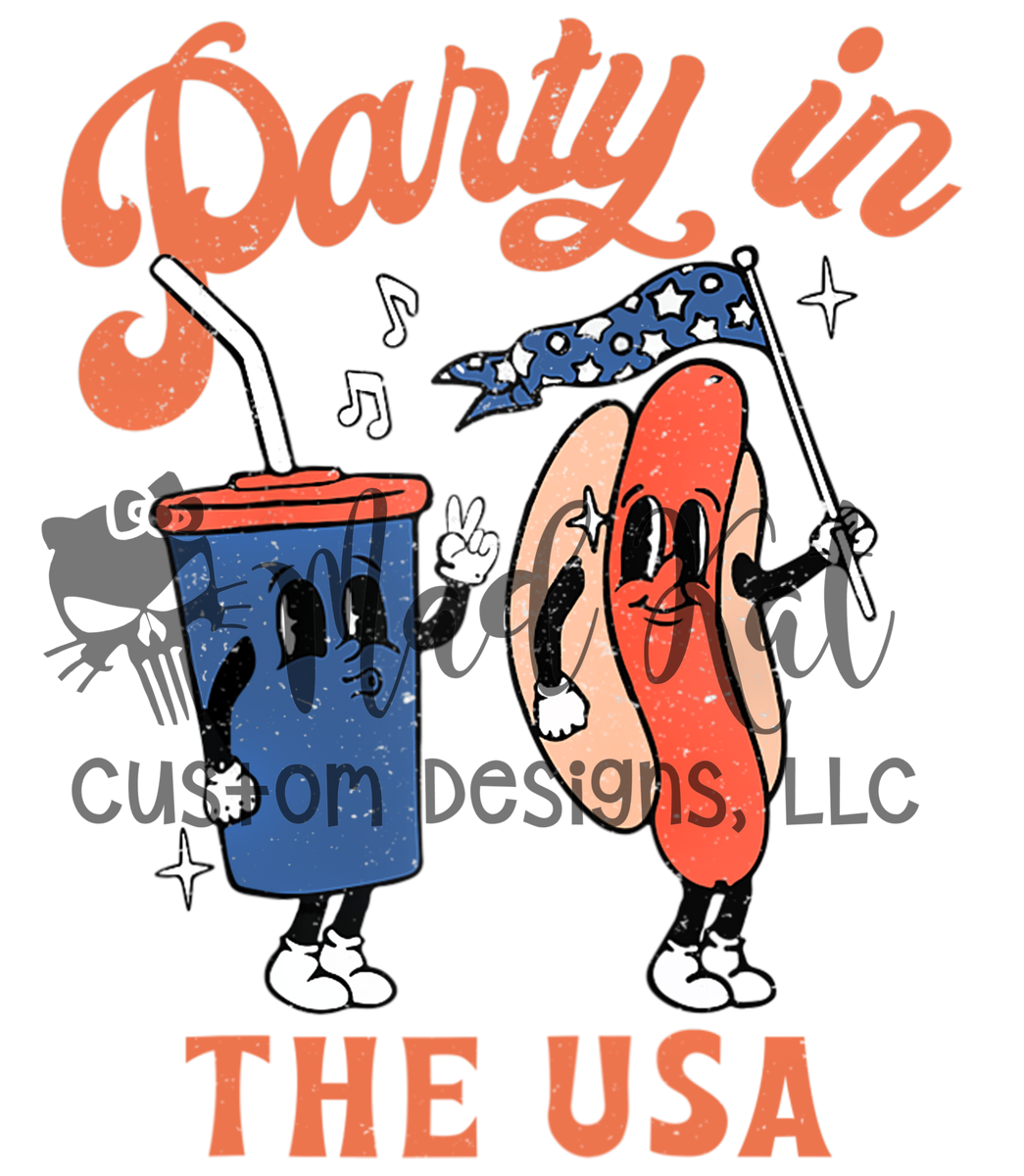 Party in the USA HTV transfer – Mad Kat Custom Designs, LLC