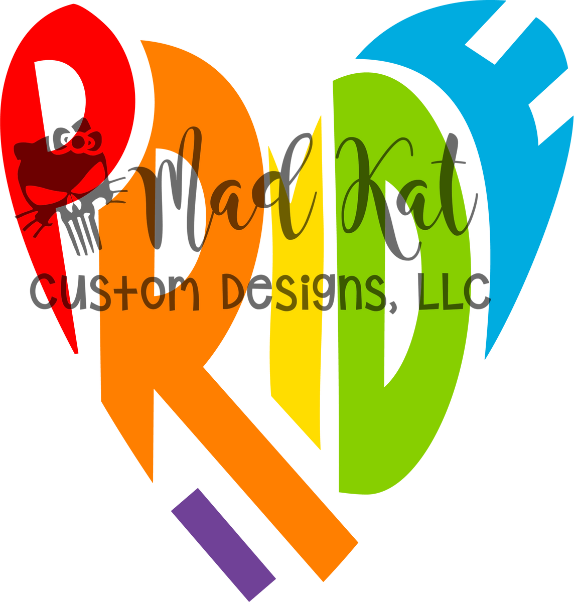 Pride Heart HTV transfer – Mad Kat Custom Designs, LLC