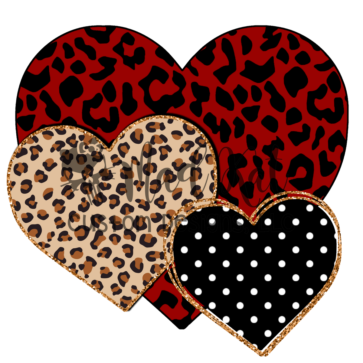 3 Hearts HTV transfer – Mad Kat Custom Designs, LLC