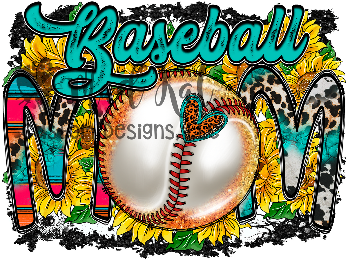Baseball Moms Sunflowers HTV transfer – Mad Kat Custom Designs, LLC