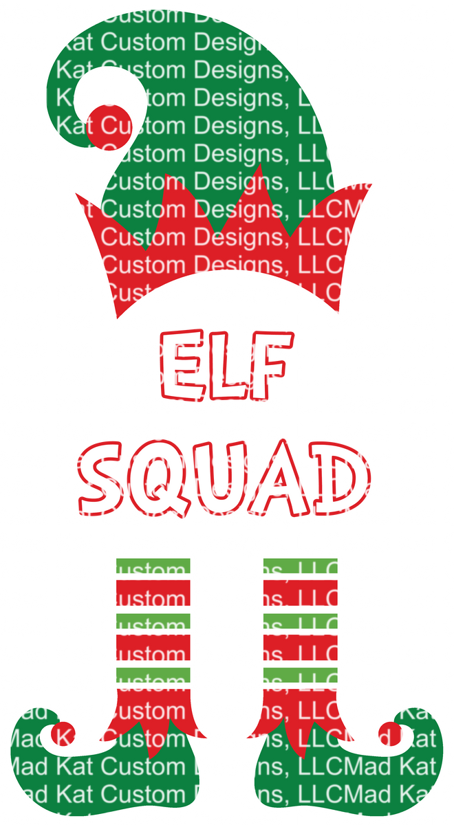 Elf Squad HTV transfer – Mad Kat Custom Designs, LLC