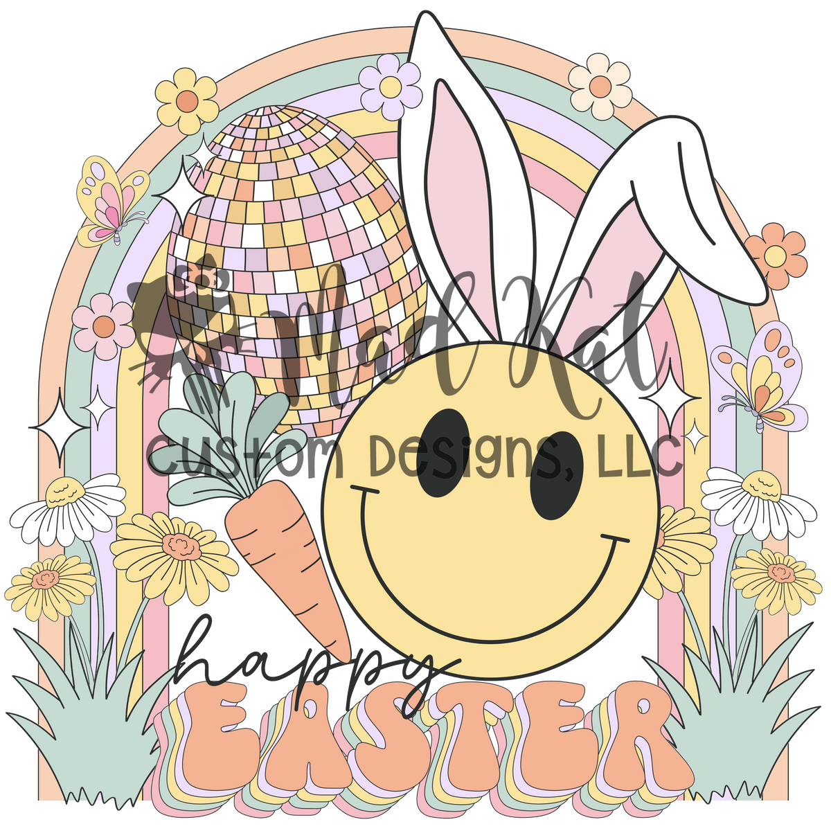 Disco Bunny HTV transfer – Mad Kat Custom Designs, LLC