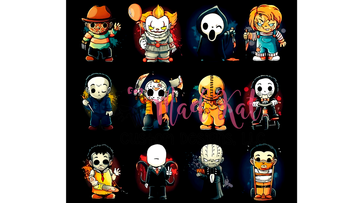Halloween Horror Babies Sublimation Tumbler Print – Mad Kat Custom ...