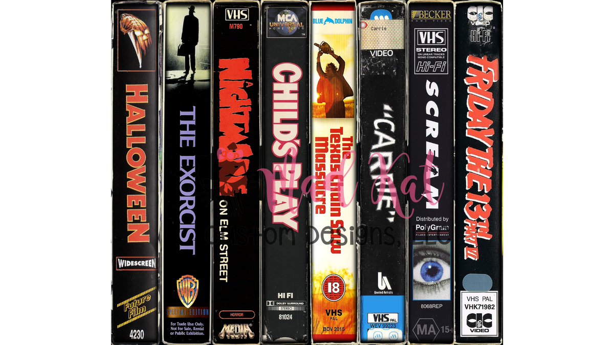 Horror Movie VHS Sublimation Tumbler Print – Mad Kat Custom Designs, LLC