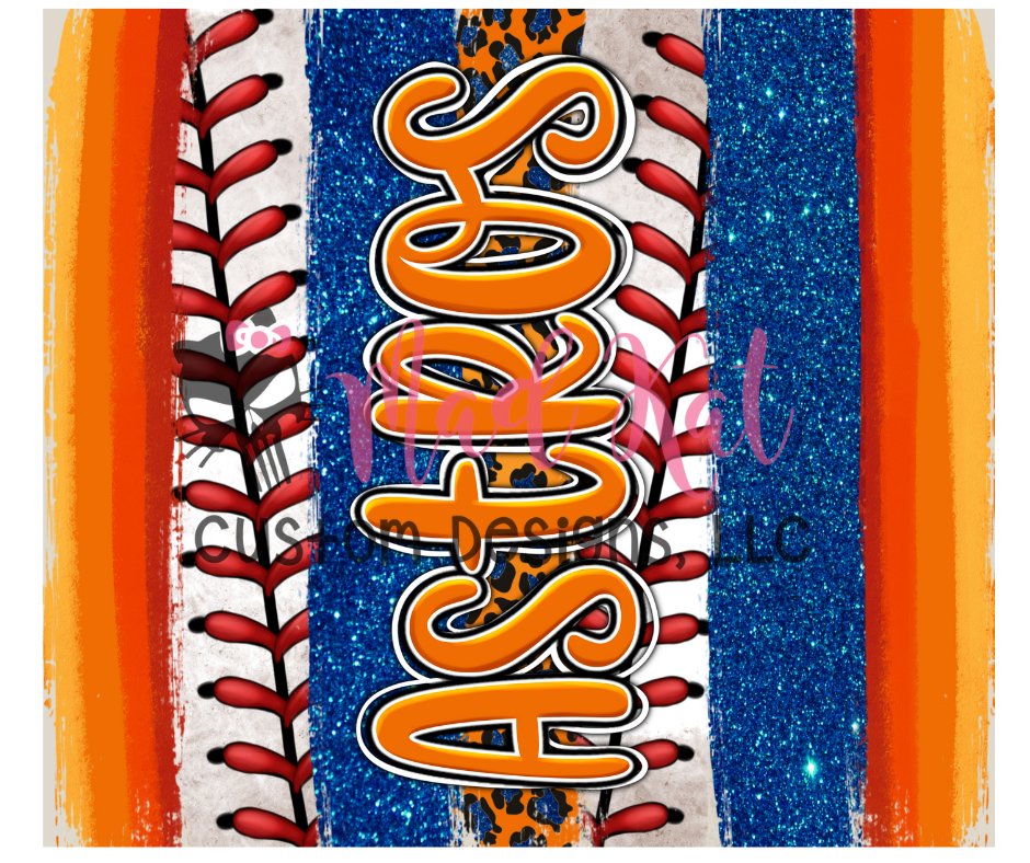 Astros Brushstroke Sublimation Tumbler Print – Mad Kat Custom Designs, LLC