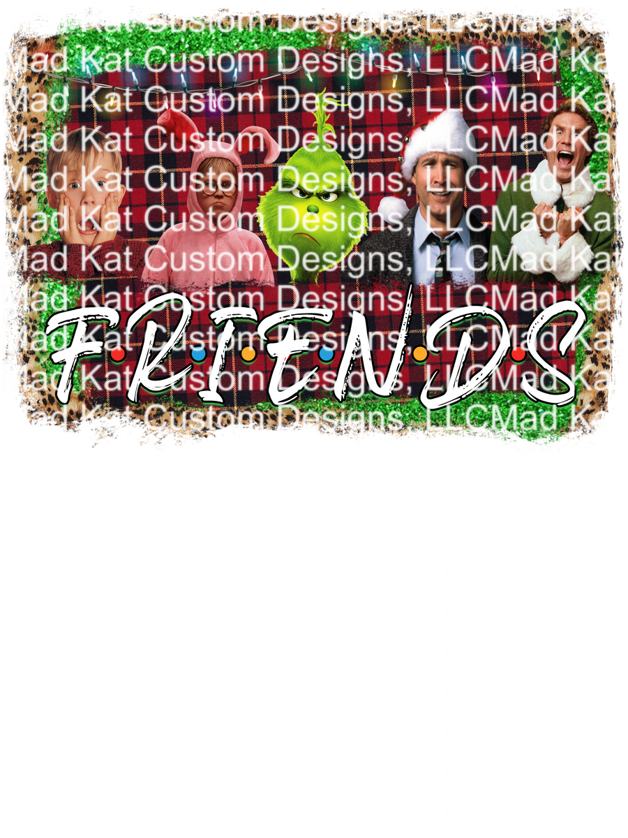 Movie Friends Christmas HTV transfer – Mad Kat Custom Designs, LLC