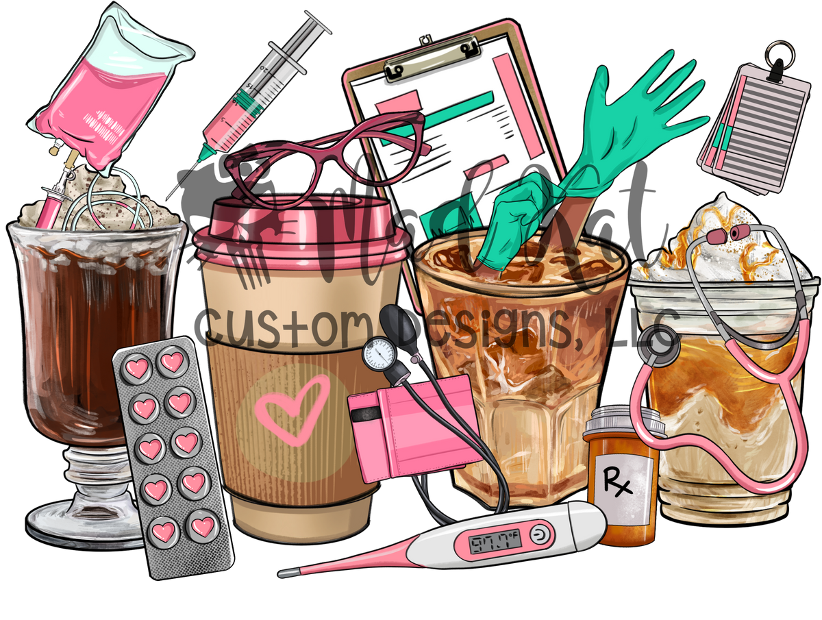 Nurse Coffee HTV transfer – Mad Kat Custom Designs, LLC