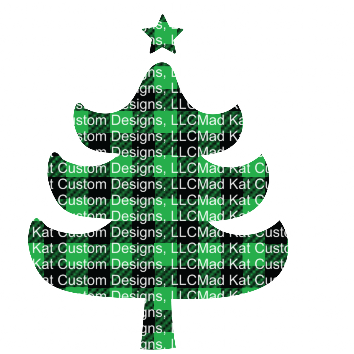 Plaid Tree Green HTV transfer – Mad Kat Custom Designs, LLC