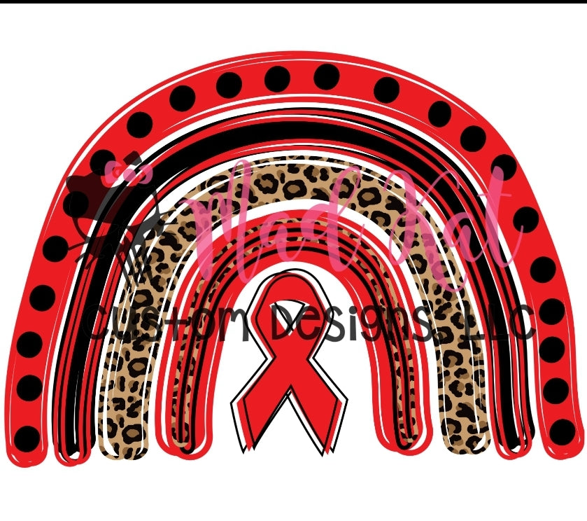 Red Ribbon Rainbow Sublimation Transfer – Mad Kat Custom Designs, LLC