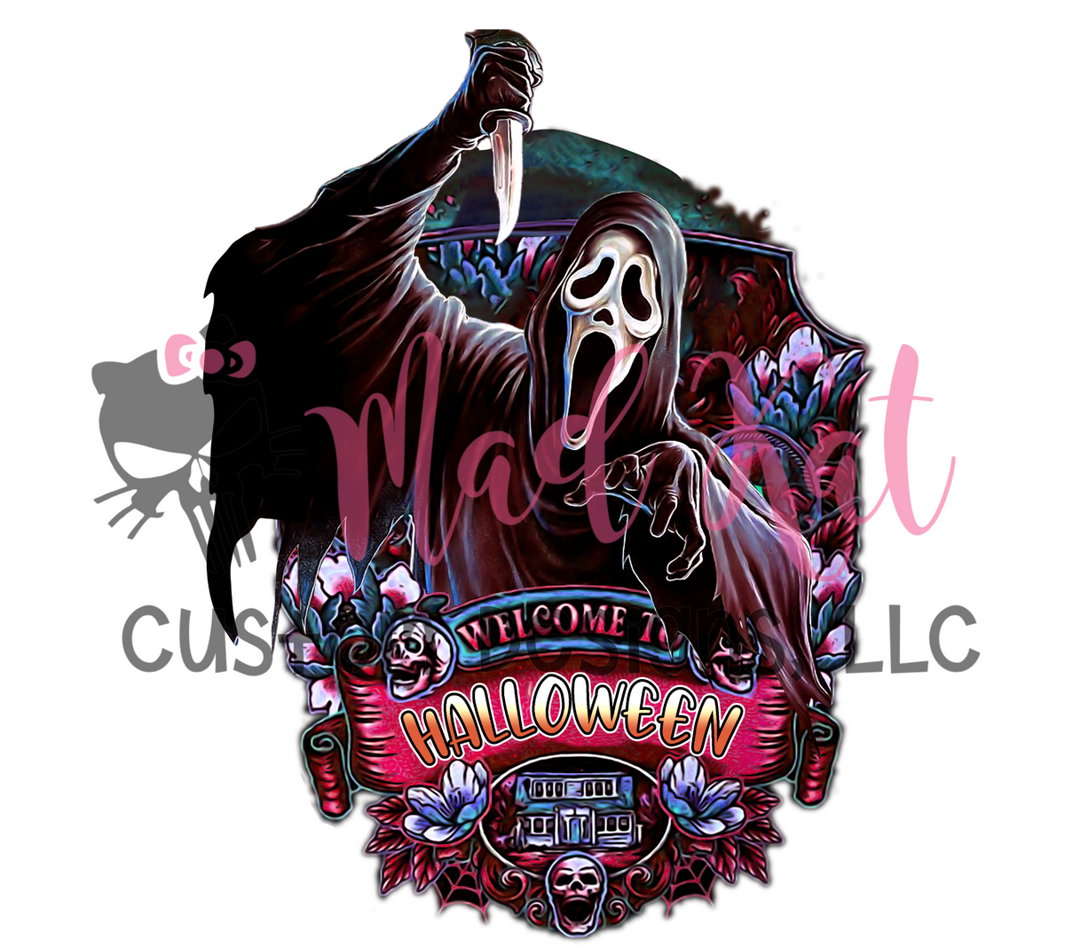 Ghostface Sublimation Transfer – Mad Kat Custom Designs, LLC