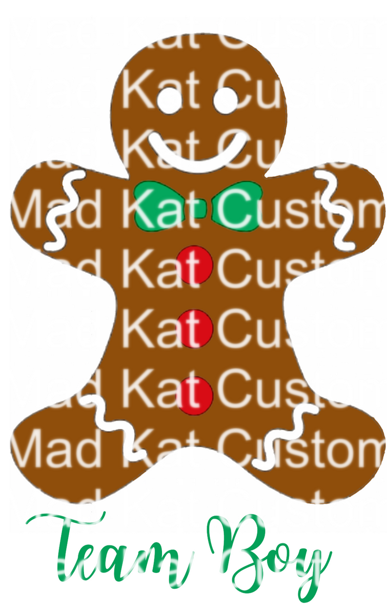 Team Boy Gingerbread Sublimation Transfer – Mad Kat Custom Designs, LLC