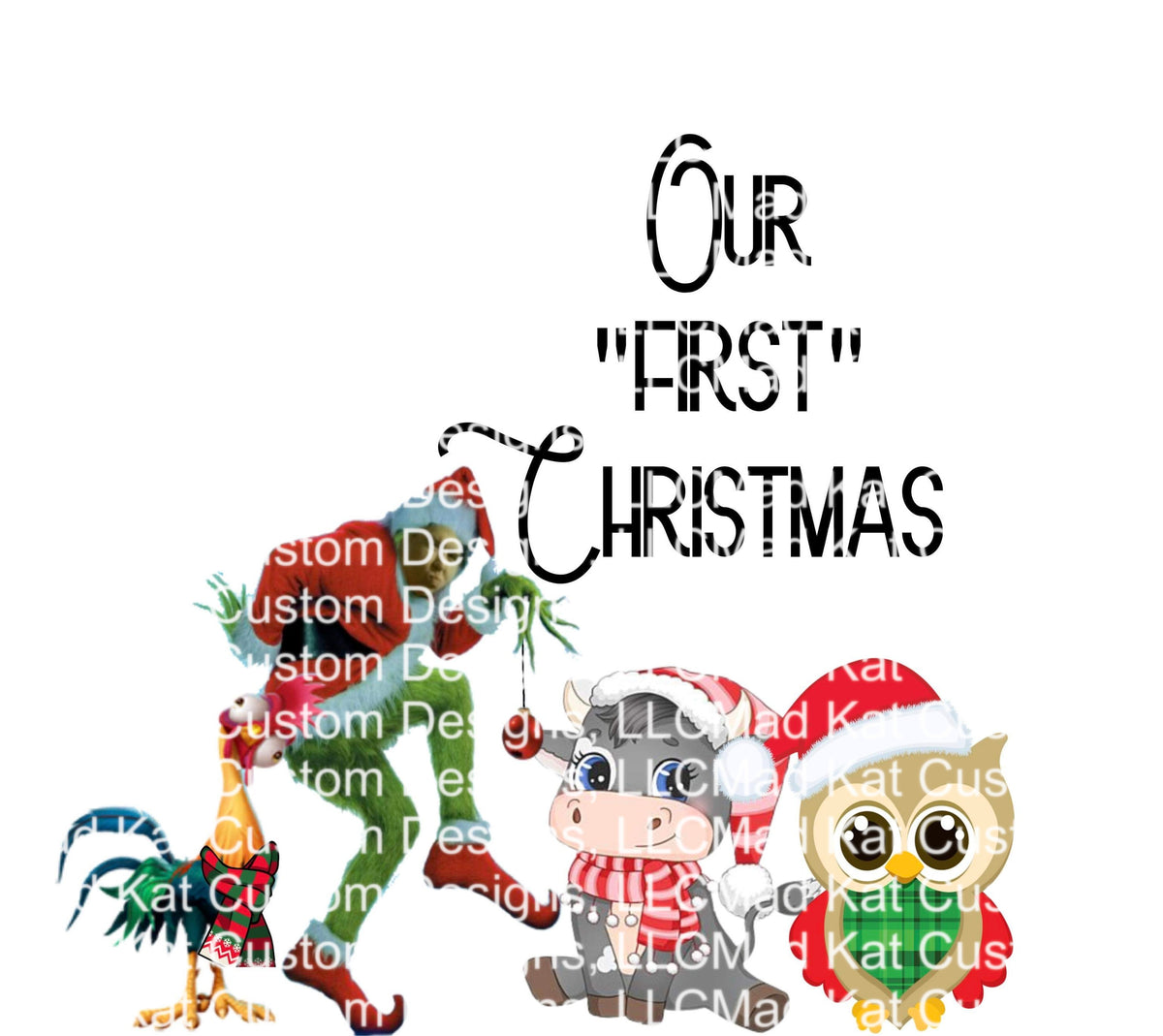 Our First Christmas Green HTV transfer – Mad Kat Custom Designs, LLC