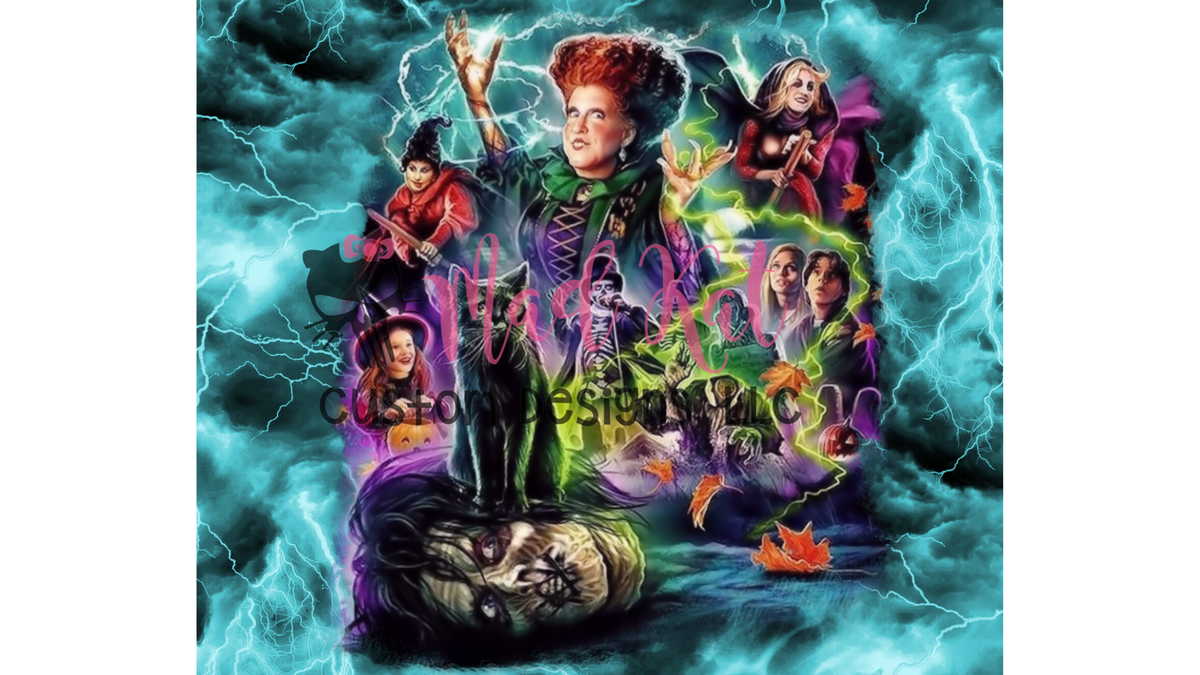 Hocus Pocus Blue Lightning Sublimation Tumbler Print – Mad Kat Custom ...