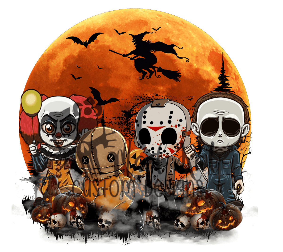 Killer Moon HTV transfer – Mad Kat Custom Designs, LLC