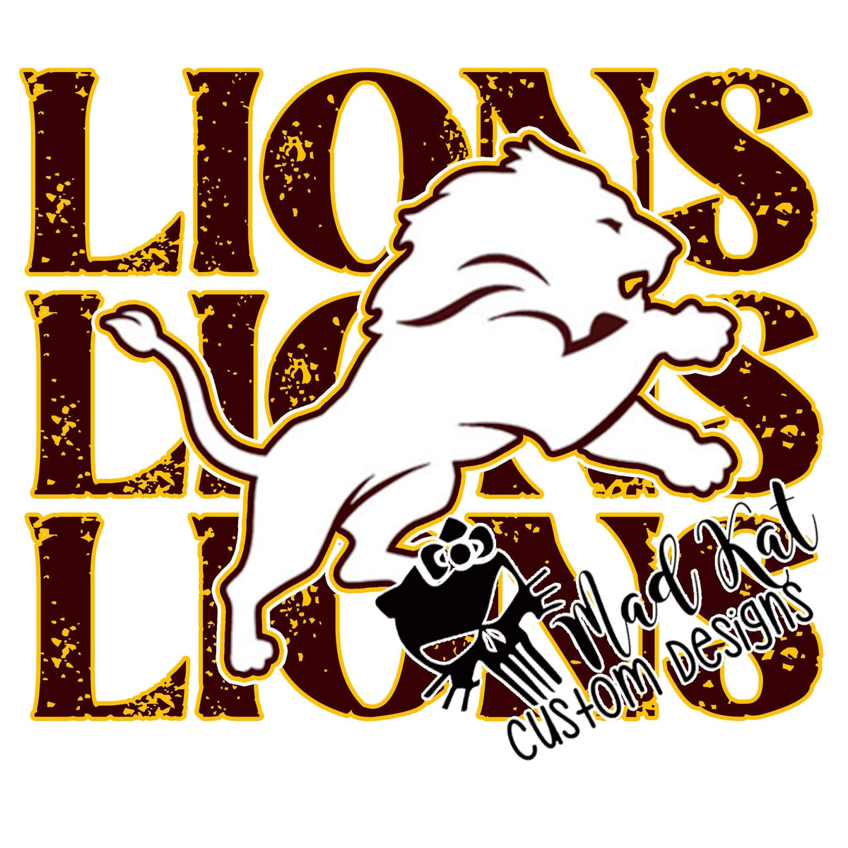 Lions Stacked HTV transfer – Mad Kat Custom Designs, LLC