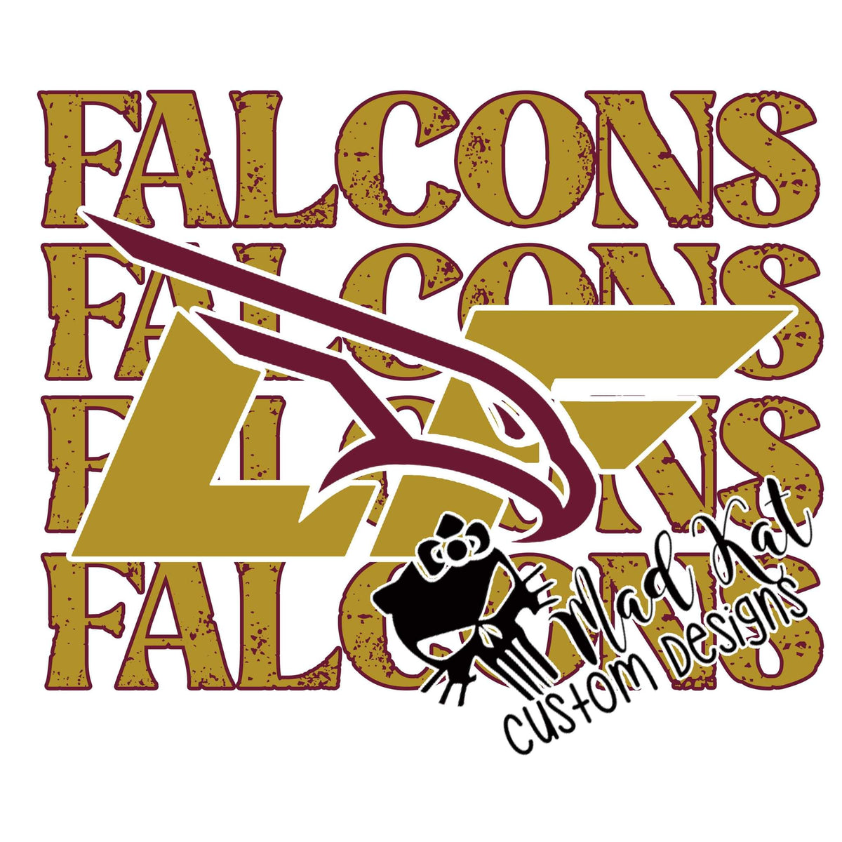 Falcons Stacked Sublimation Transfer – Mad Kat Custom Designs, LLC
