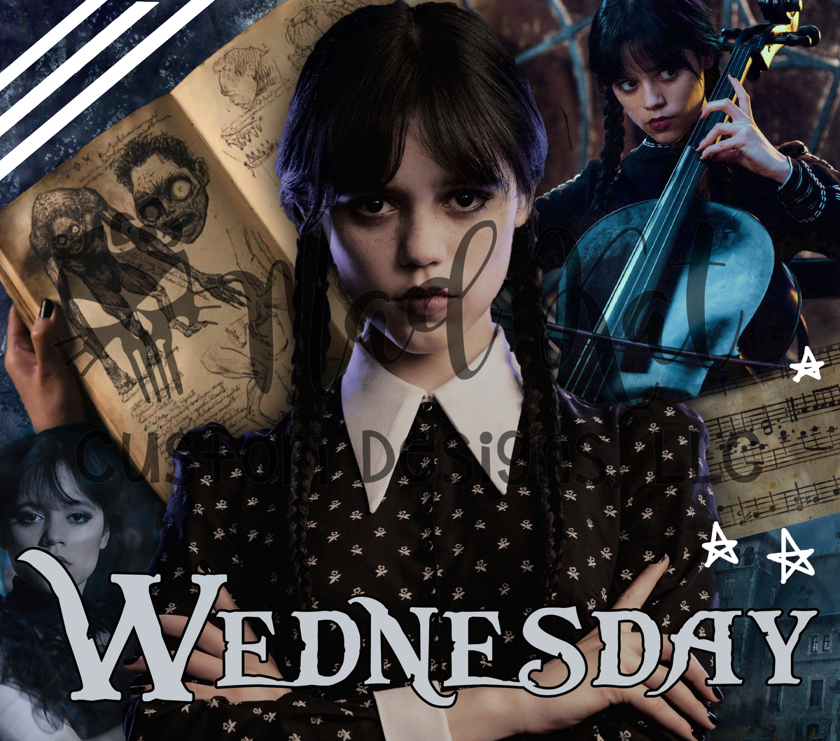 Wednesday Tumbler Print – Mad Kat Custom Designs, LLC